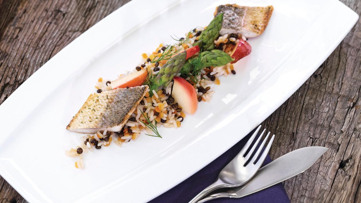 Felchenfilet mit fruchtigen Linsen