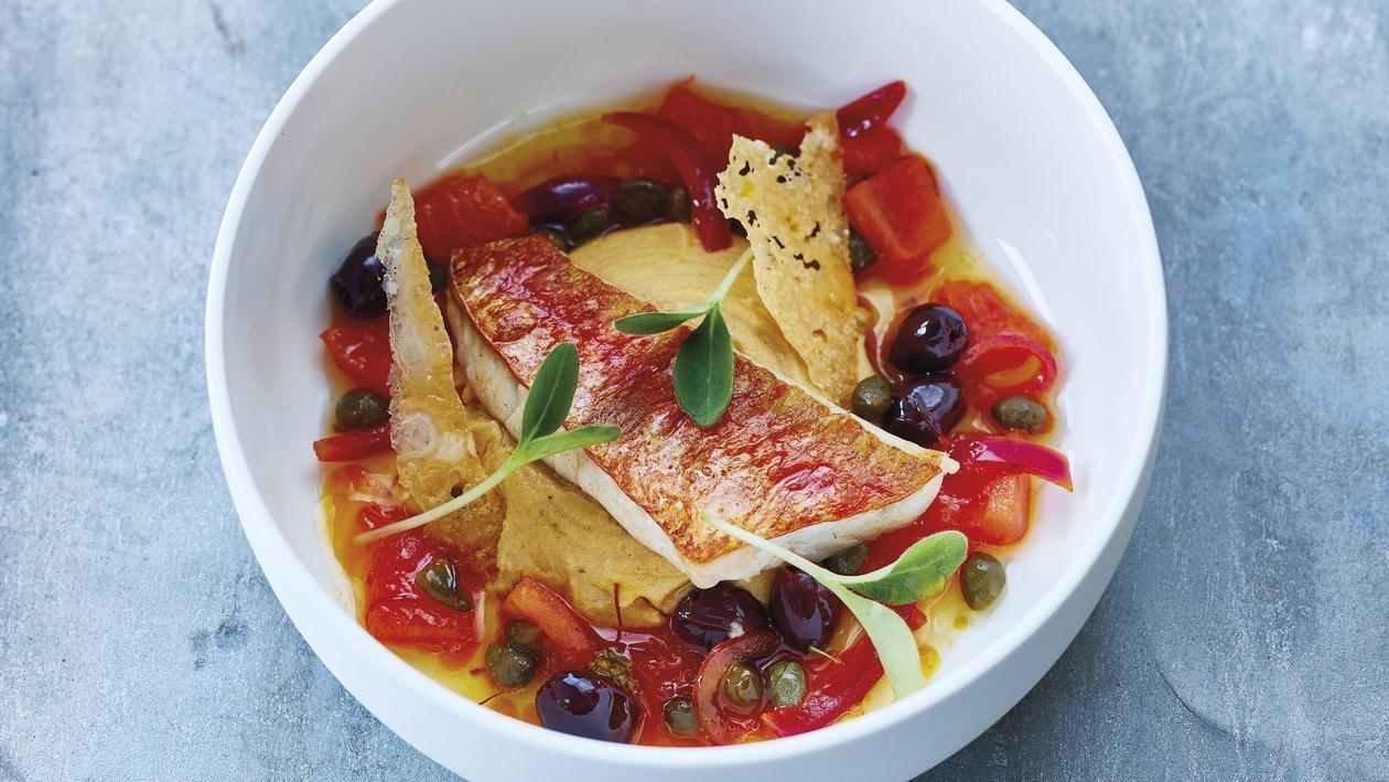 Rotbarbenfilet mit Chorizo-Creme