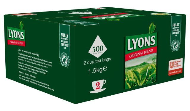 Lyons Original 500 2 Cup Catering Tea Bags Unilever Food Solutions